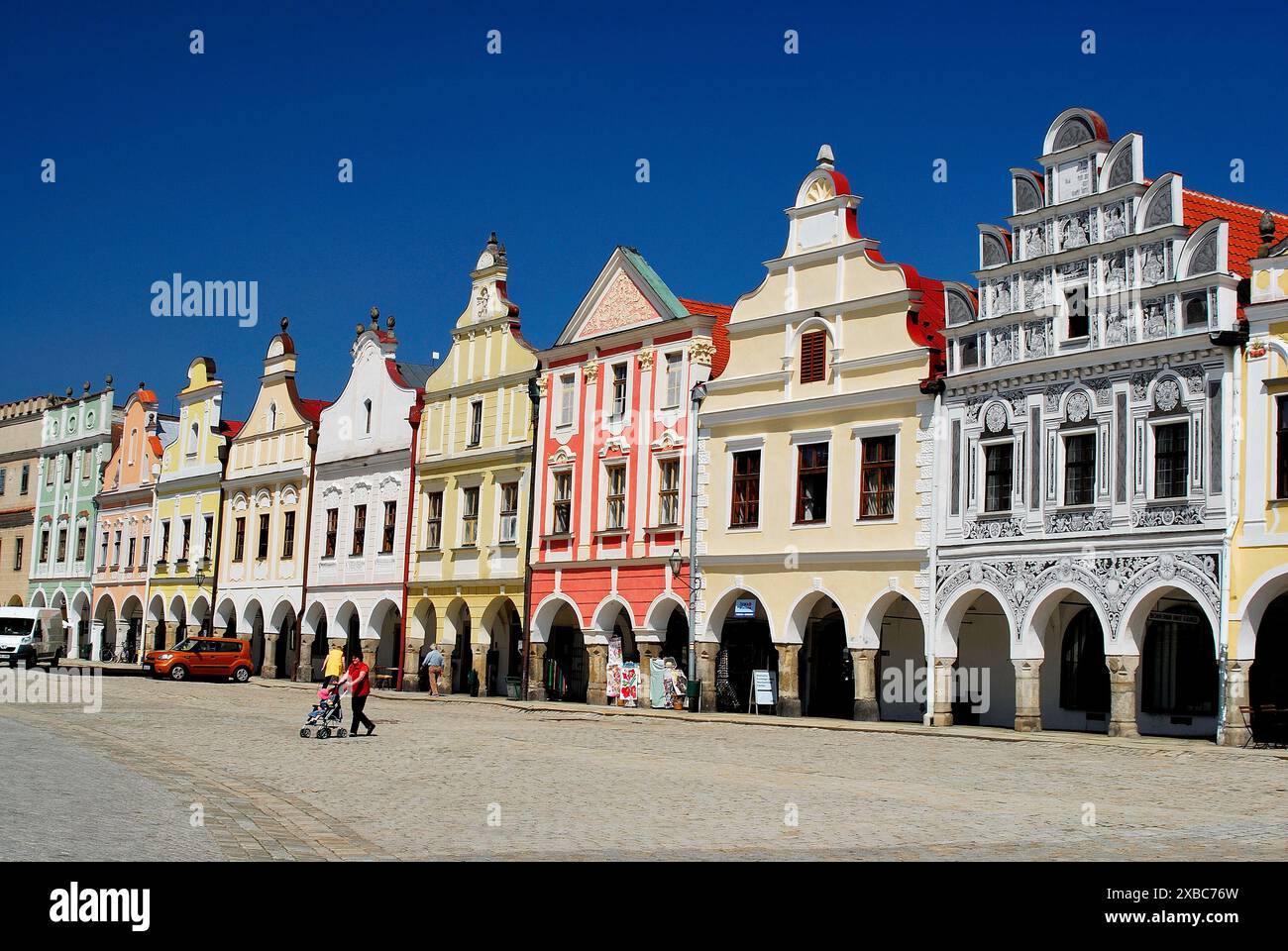 Main square of Telc, Czech Republic Stock Photo - Alamy