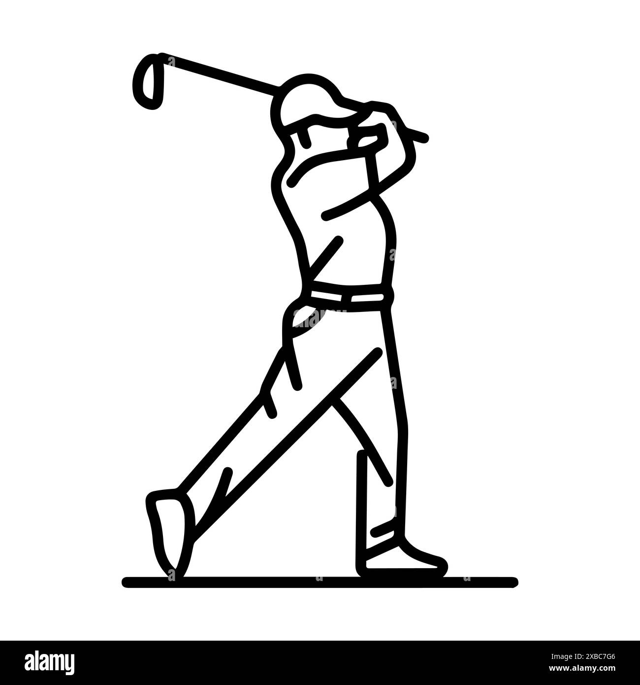 Golfer logo or modern line icon. Vector line art and icon design with ...