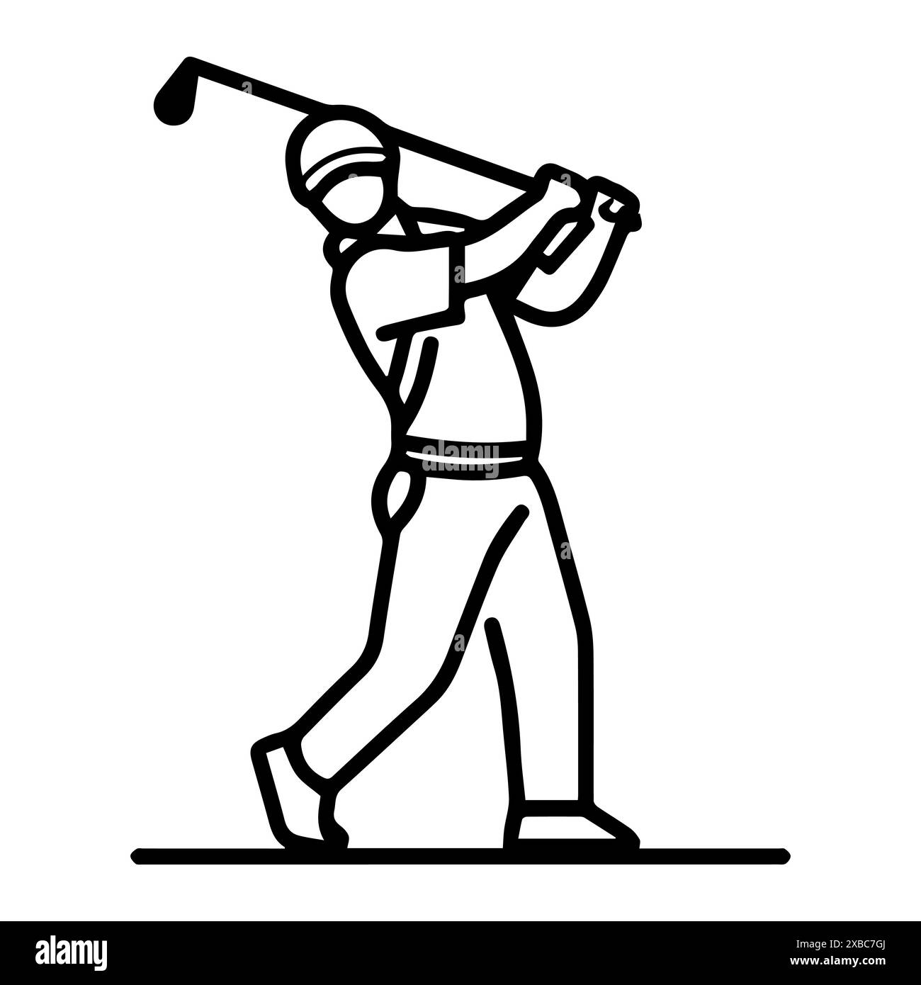 Golfer logo or modern line icon. Vector line art and icon design with ...