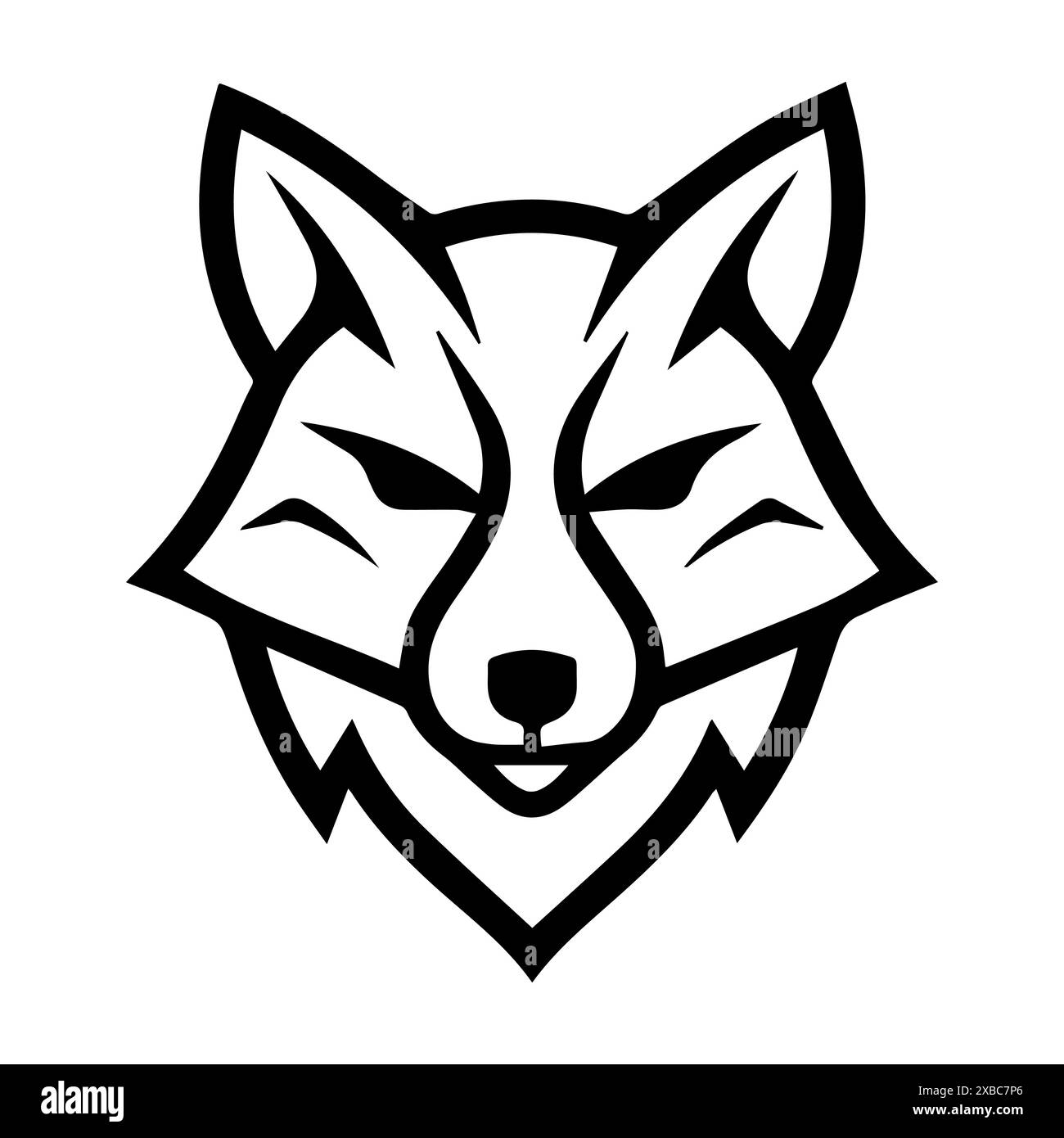 Fox Heraldic logo or modern line icon. Vector line art and icon design ...