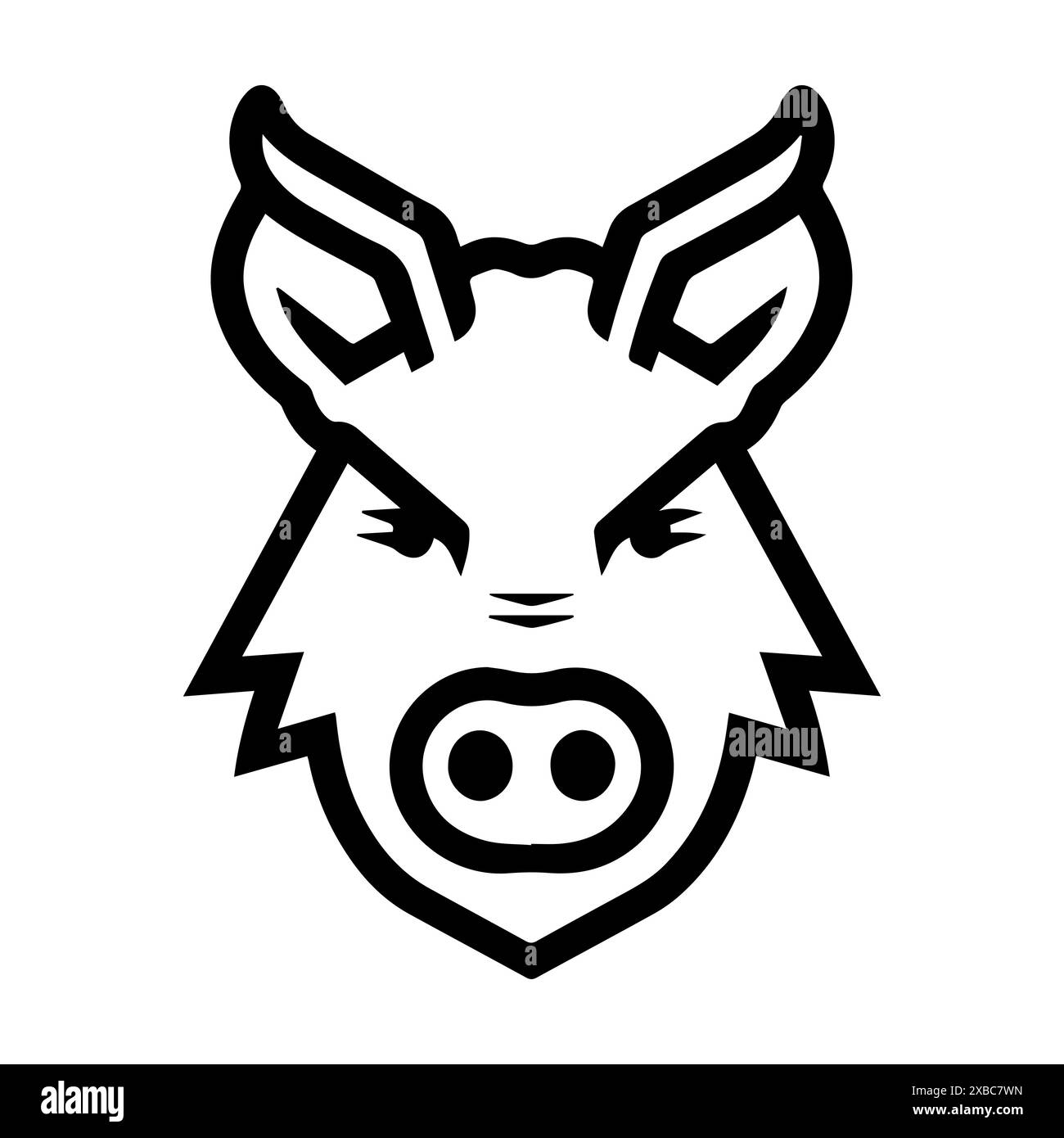 Boar logo or modern line icon. Vector line art and icon design with ...
