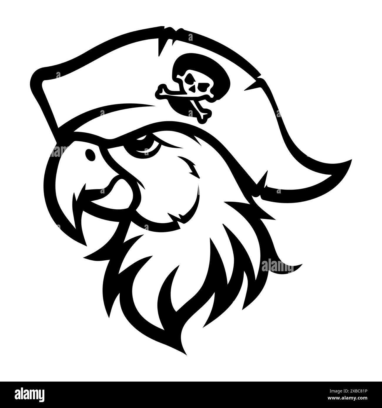 Pirate Parrot logo or modern line icon. Vector line art and icon design ...
