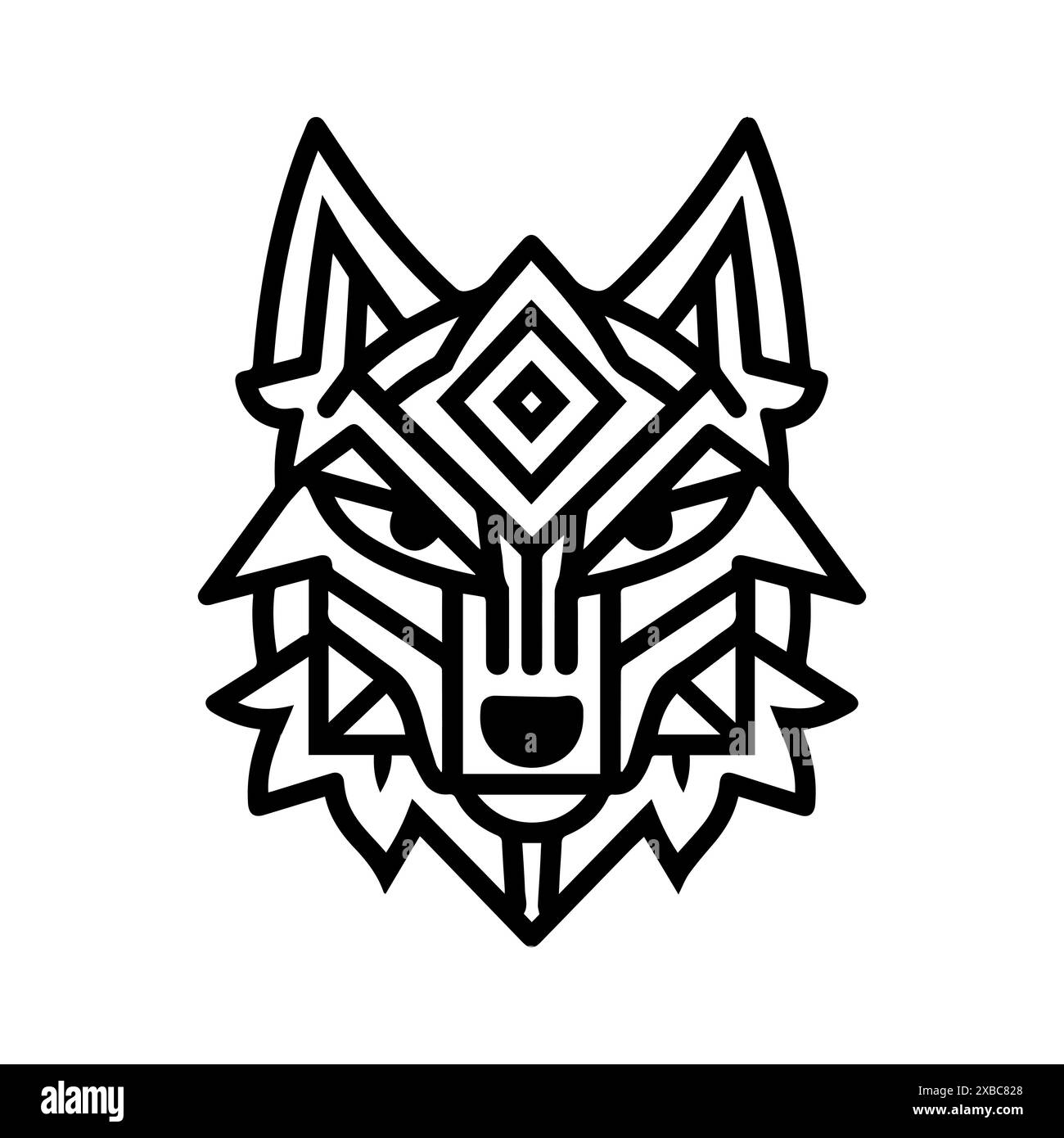 Simple Tribal Wolf Head 7+ Thousand Tribal Wolf Head Royalty Free