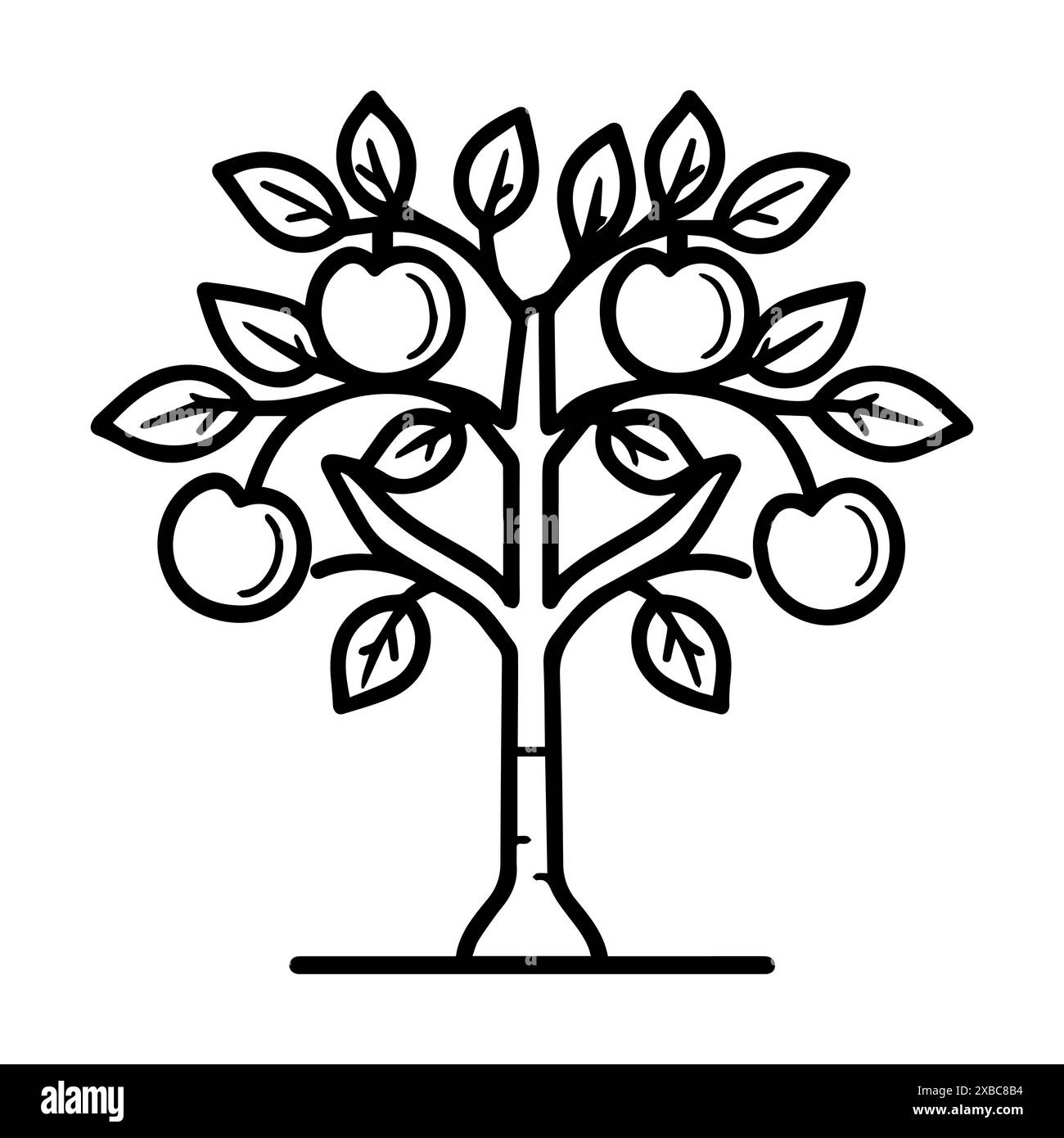 Apple Tree logo or modern line icon. Vector line art and icon design ...