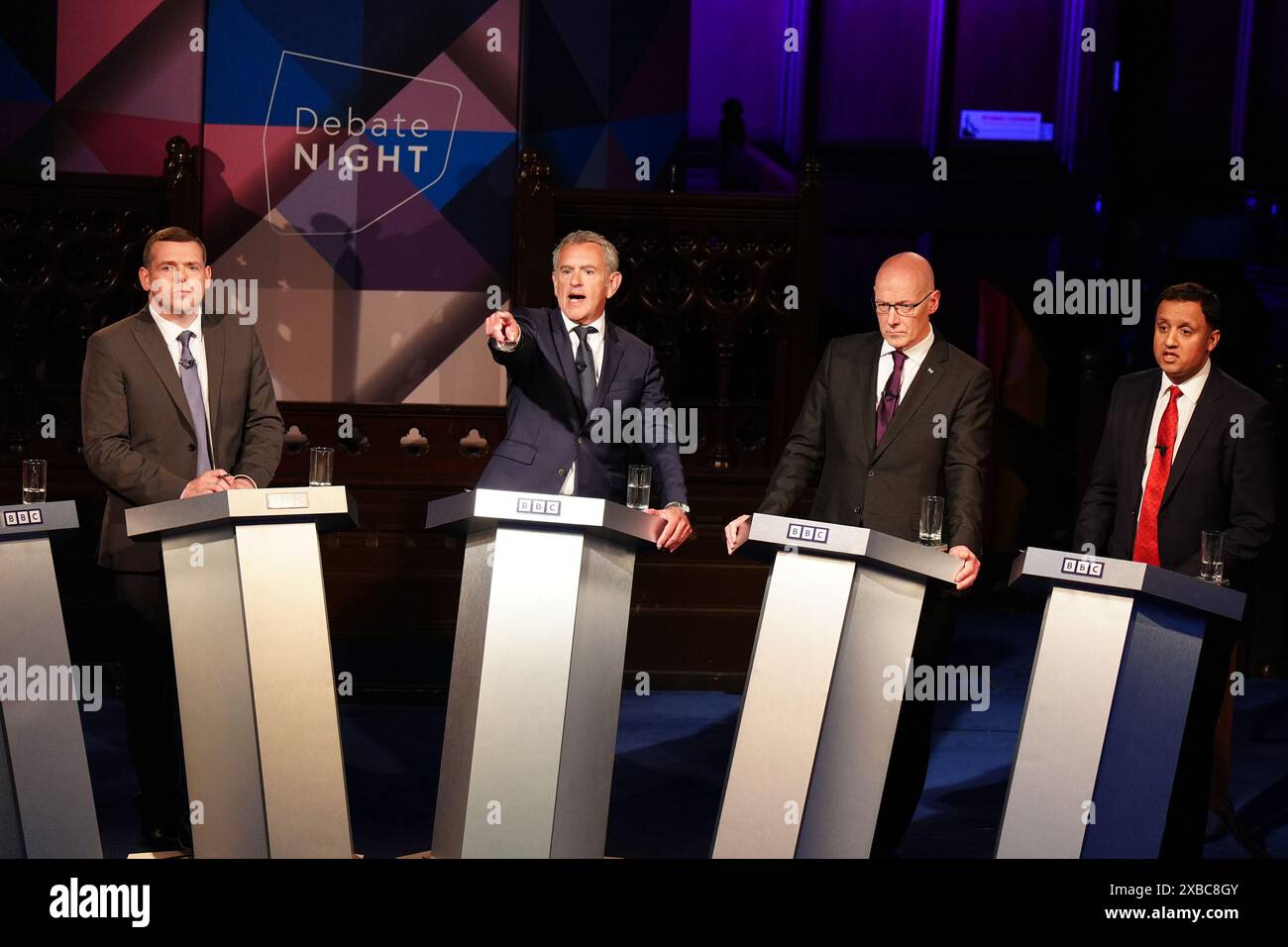 (left to right) Scottish Conservative leader Douglas Ross, presenter ...