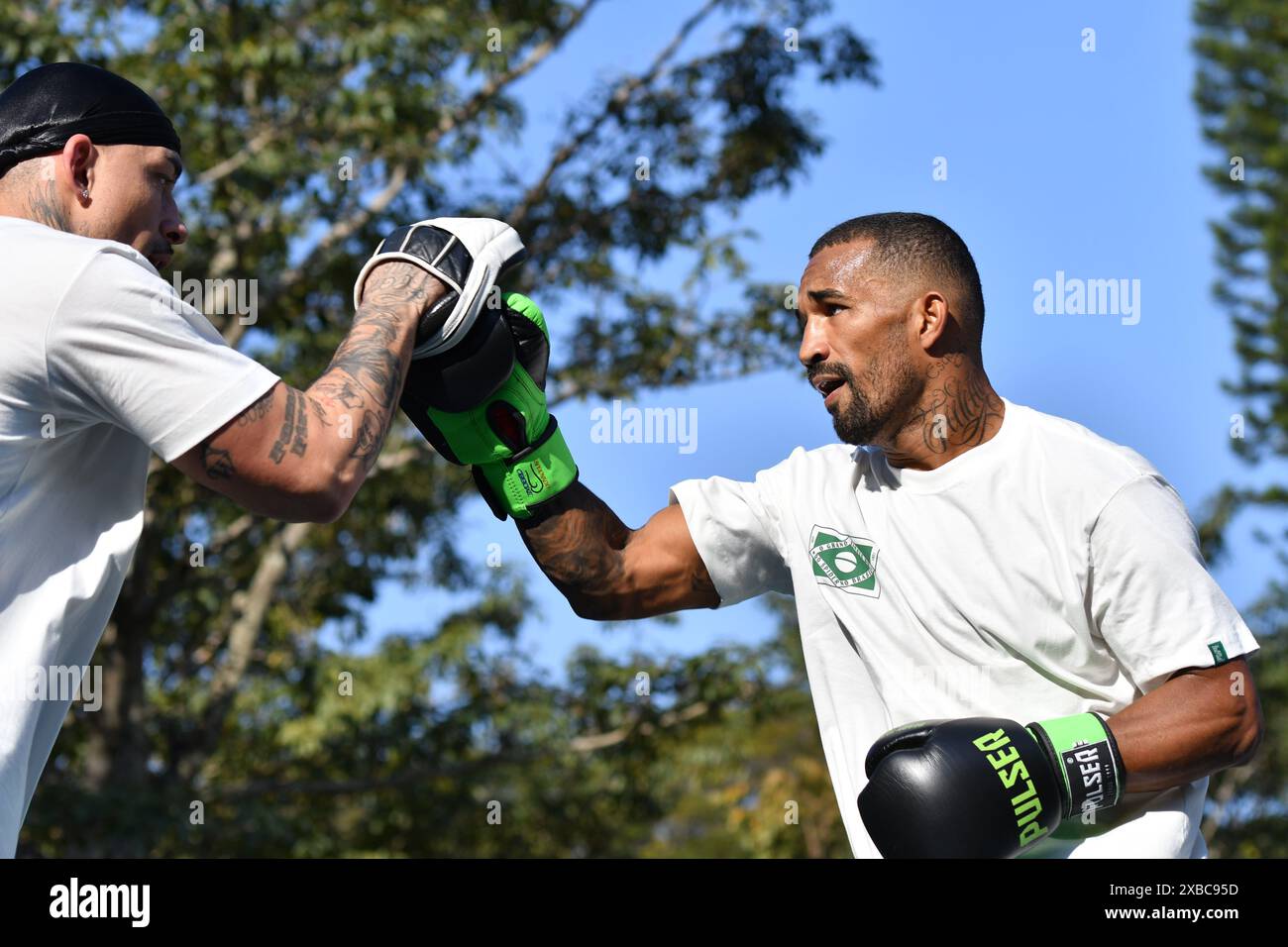 SÃO PAULO, BRASIL - JUNE 11: Boxer Esquiva Falcao during the Spaten ...