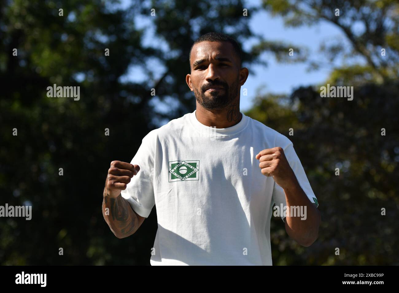 SÃO PAULO, BRASIL - JUNE 11: Boxer Esquiva Falcao during the Spaten ...