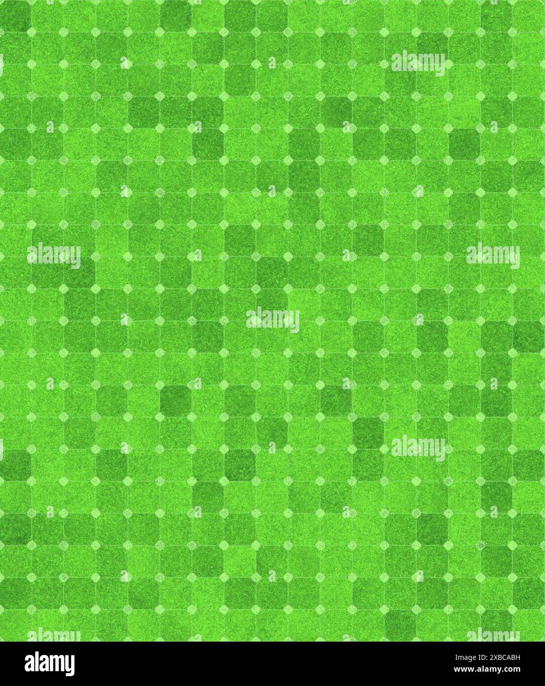 Green geometric pattern with squares forming a mosaic-like repetitive ...