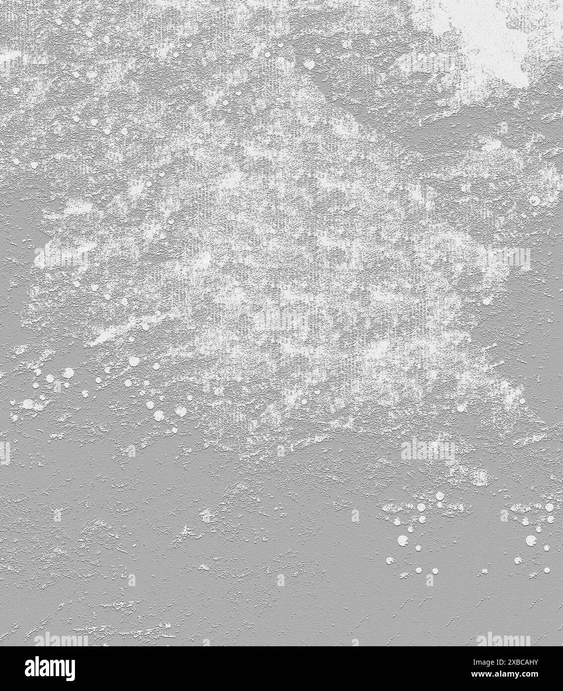 Abstract gray and white textured surface with rough patches and paint ...