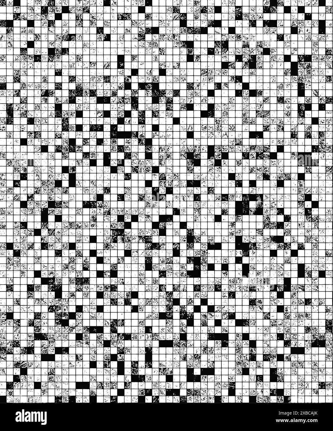 An Abstract Pixelated Black And White Pattern With A Grid Of Small Squares Creating A Complex