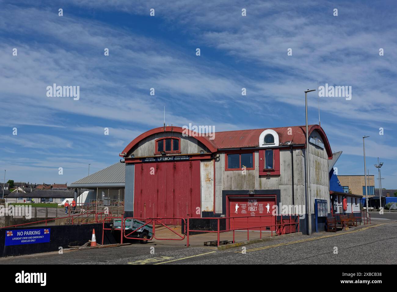 ArbroathÕs Lifeboat Station at the edge of the Harbour, with its faded ...