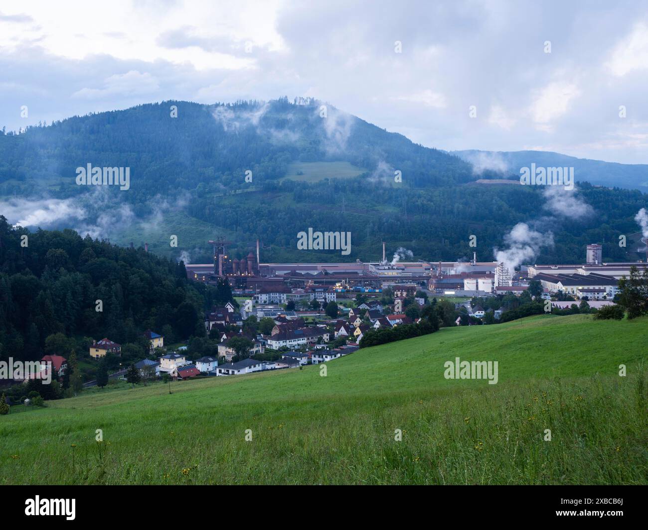 Voestalpine steelworks in the Donawitz district, known for the first ...