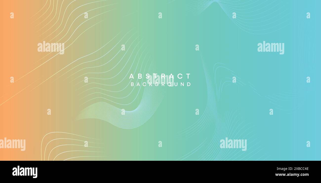 Abstract orange-sky blue digital future technology geometric flowing ...