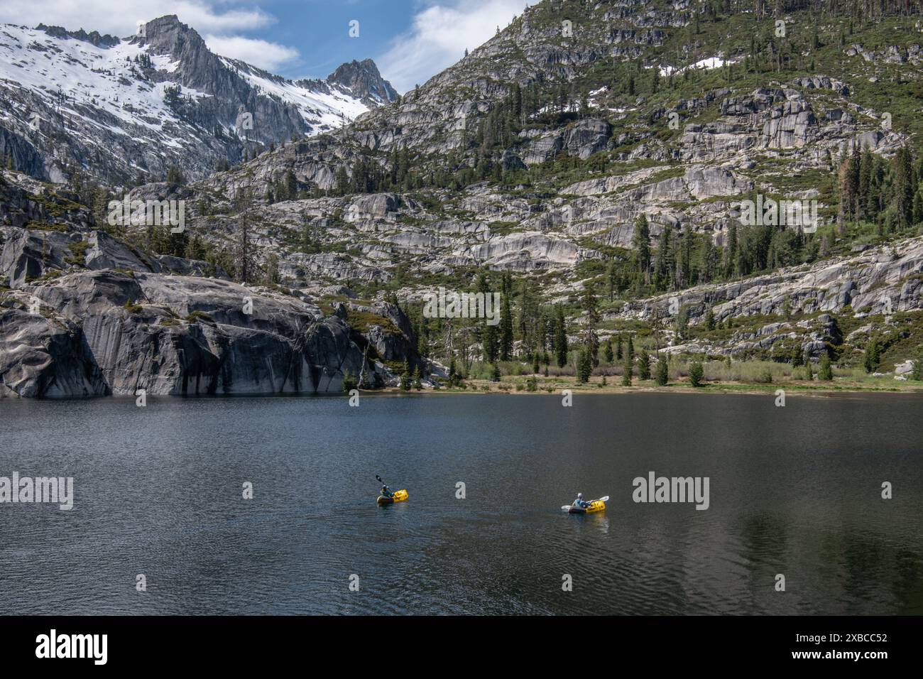 The beautiful mountain landscape and high elevation lake in the Shasta ...
