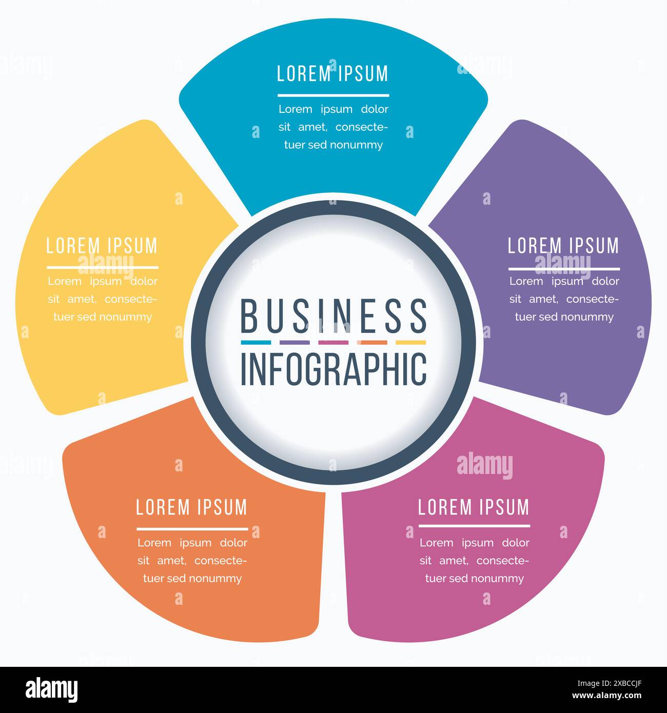 Circle Infographic design 5 Steps, objects, elements or options ...