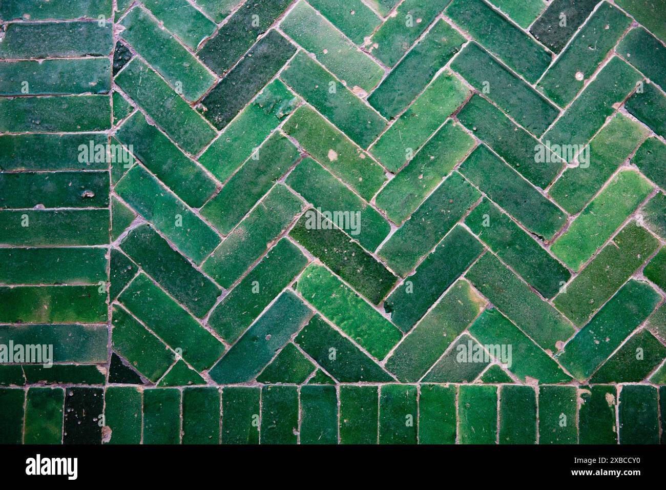 Green tiles in a mosque in Marrakesh, Morocco Stock Photo - Alamy