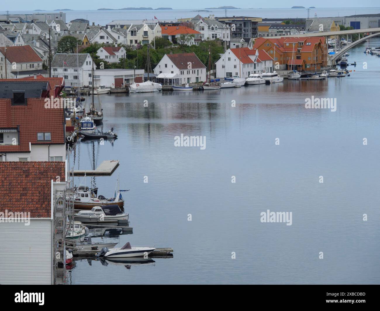 Picturesque district with colourful houses and boats on the banks of a ...