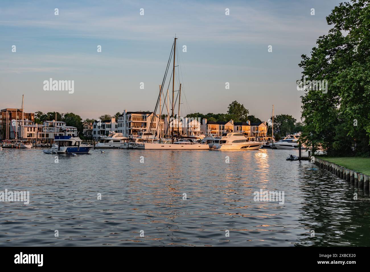 Eastport Harbor at Twilight, Maryland USA Stock Photo - Alamy