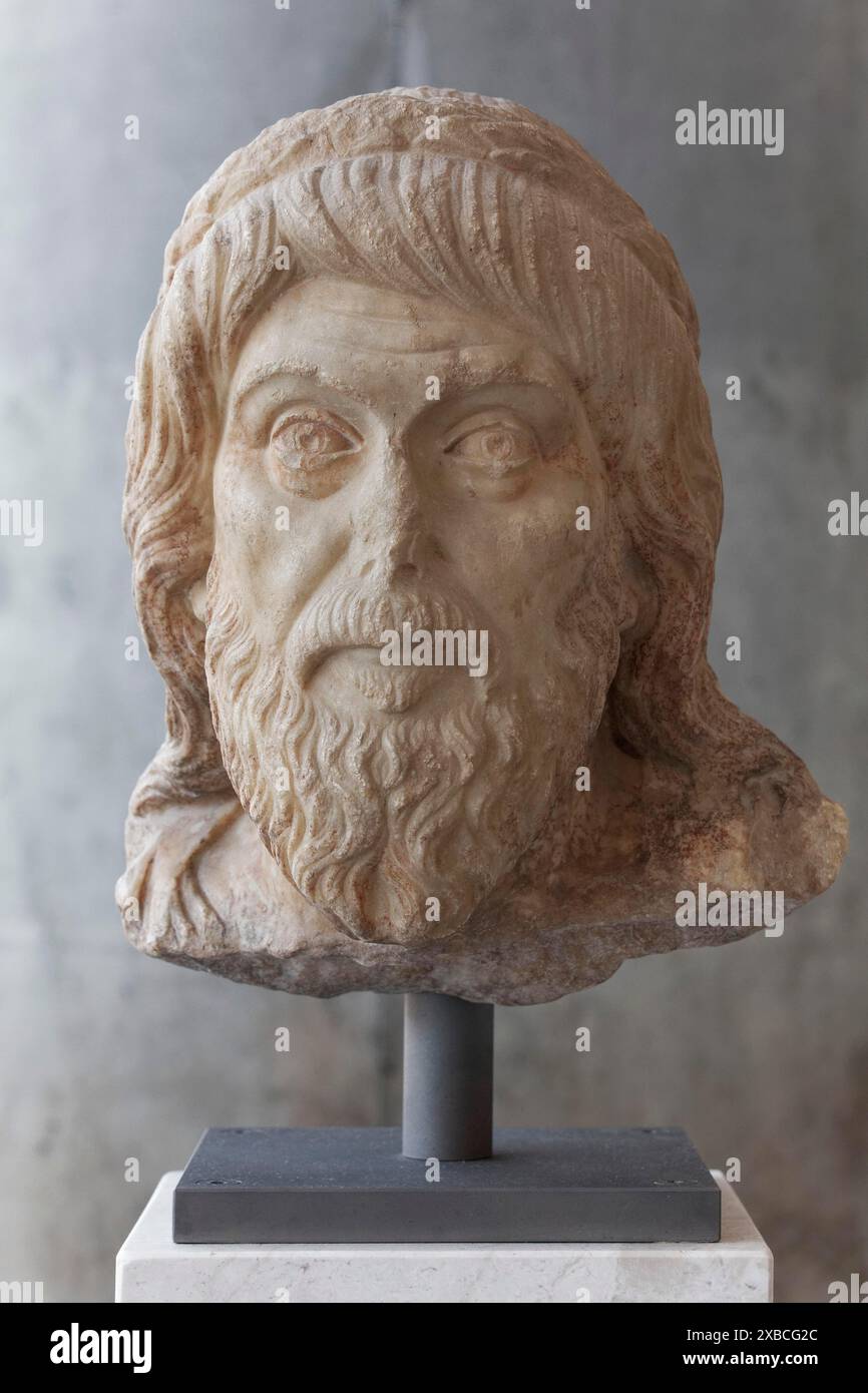 Plutarch of Athens, Neoplatonist, marble portrait bust, Acropolis ...