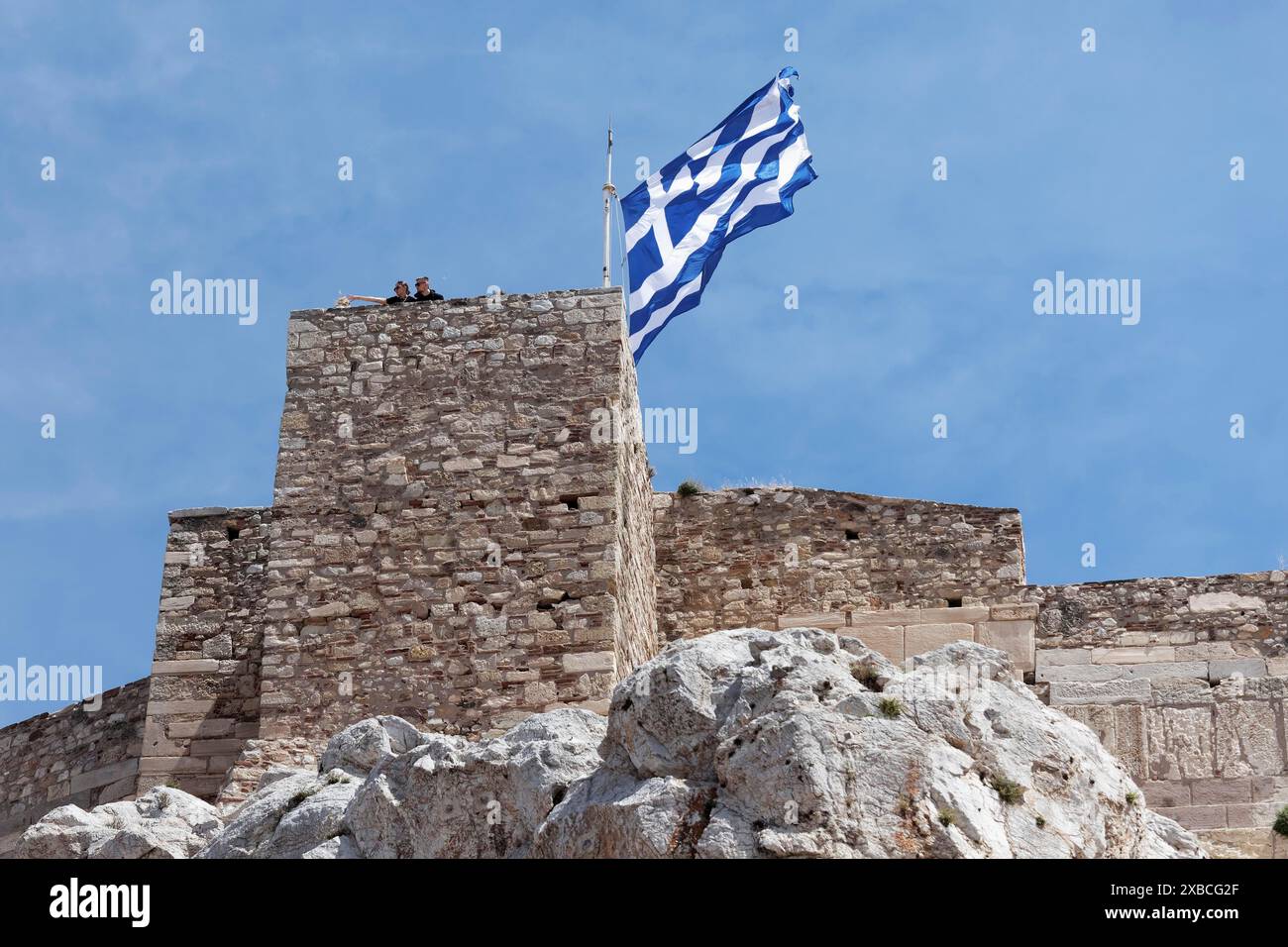 Greek flag of athens acropolis hi-res stock photography and images - Alamy
