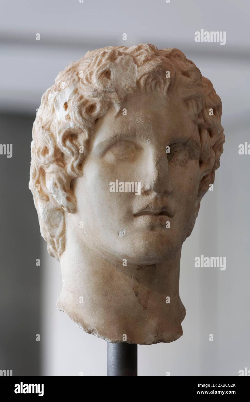 Alexander the Great, marble portrait bust by sculptor Leochares ...