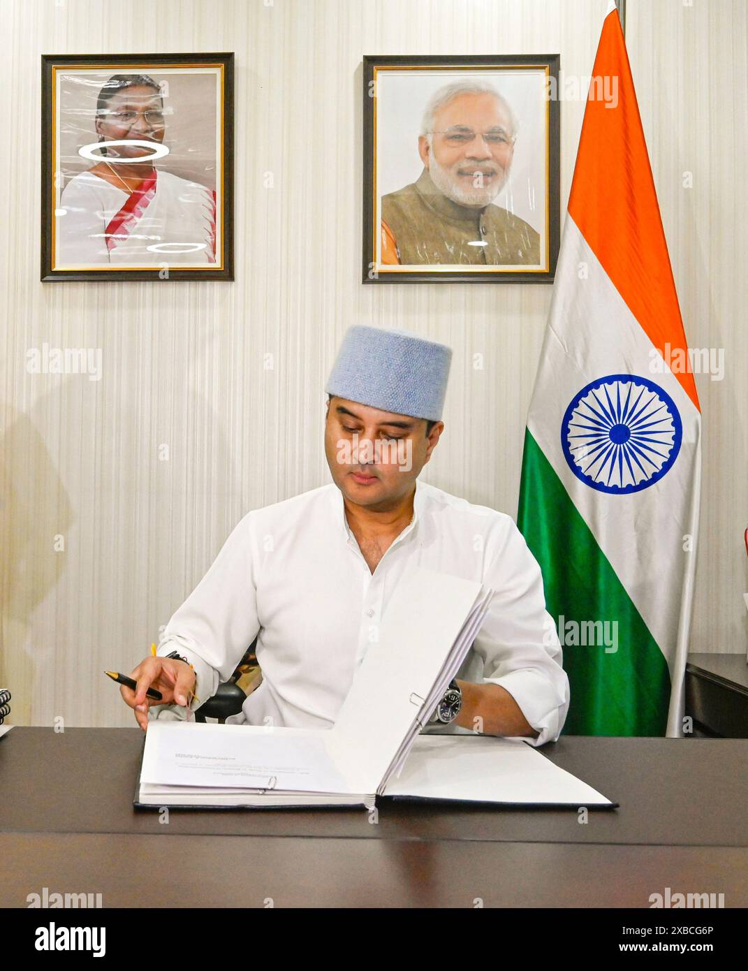 New Delhi, India. 11th June, 2024. NEW DELHI, INDIA - JUNE 11: BJP MP Jyotiraditya Scindia ...