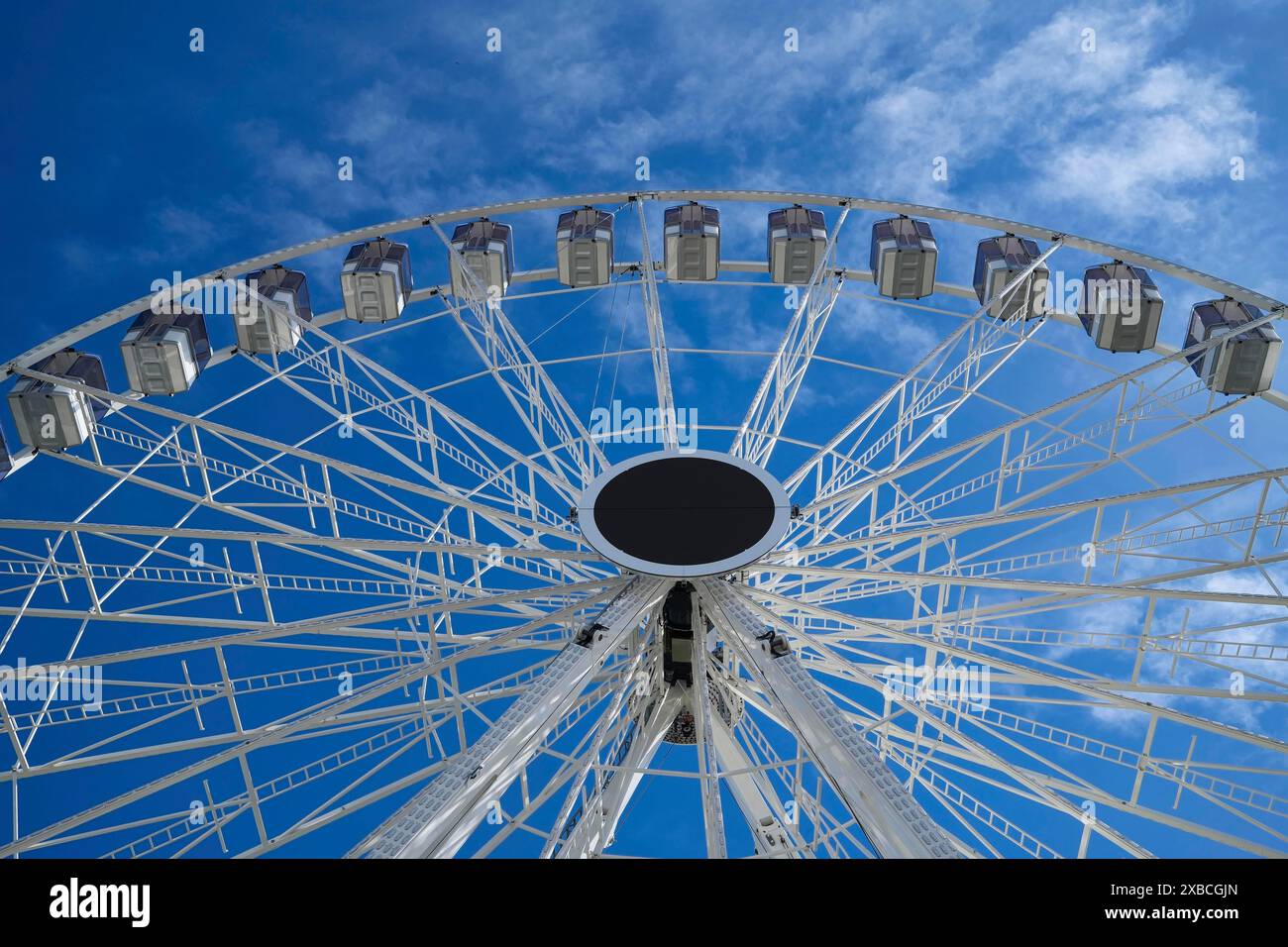 Ferris wheel with blue sky, Cologne, Germany Stock Photo - Alamy