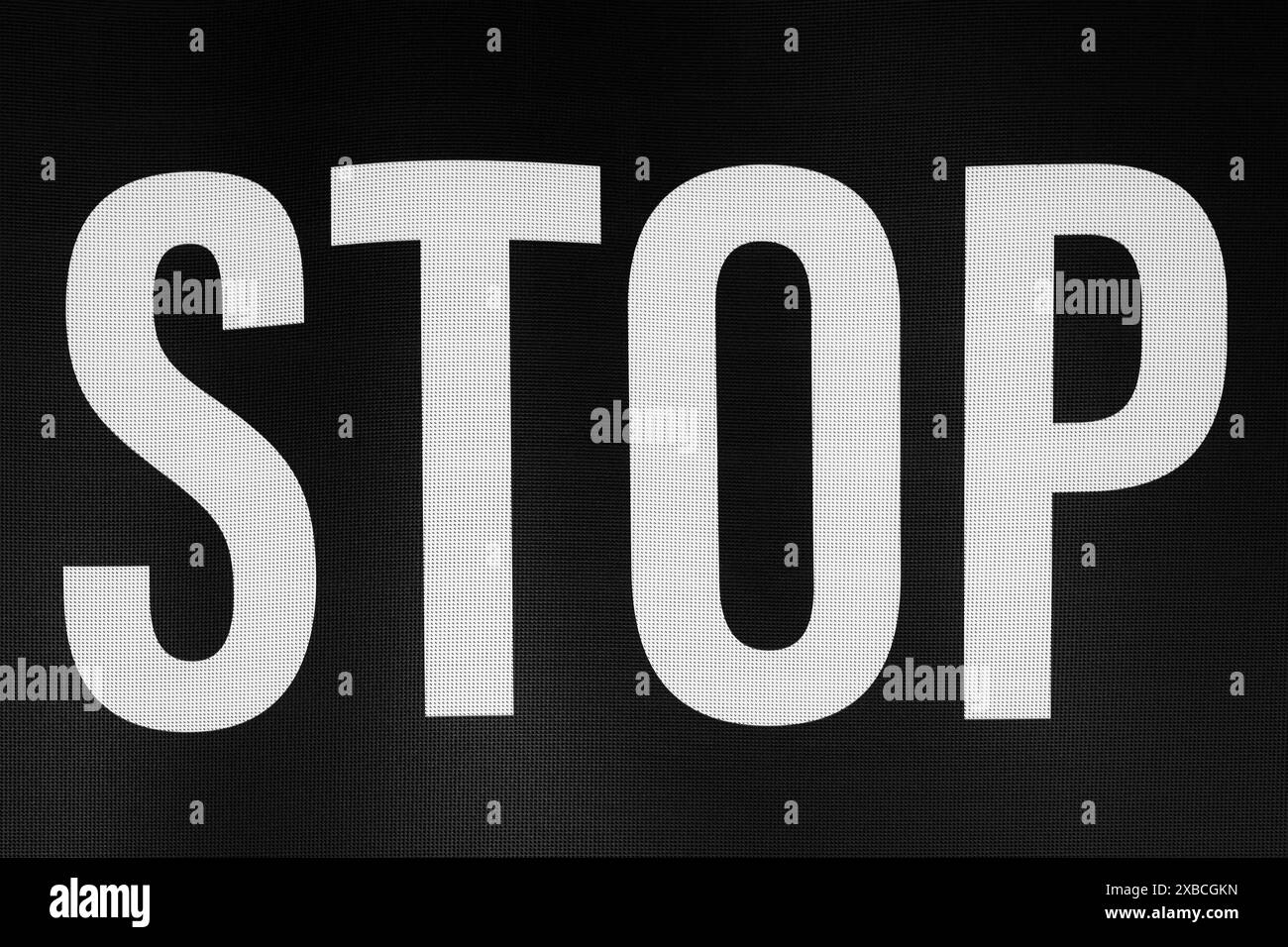 Stop lettering, black and white, Bremen, Germany, Europe Stock Photo ...