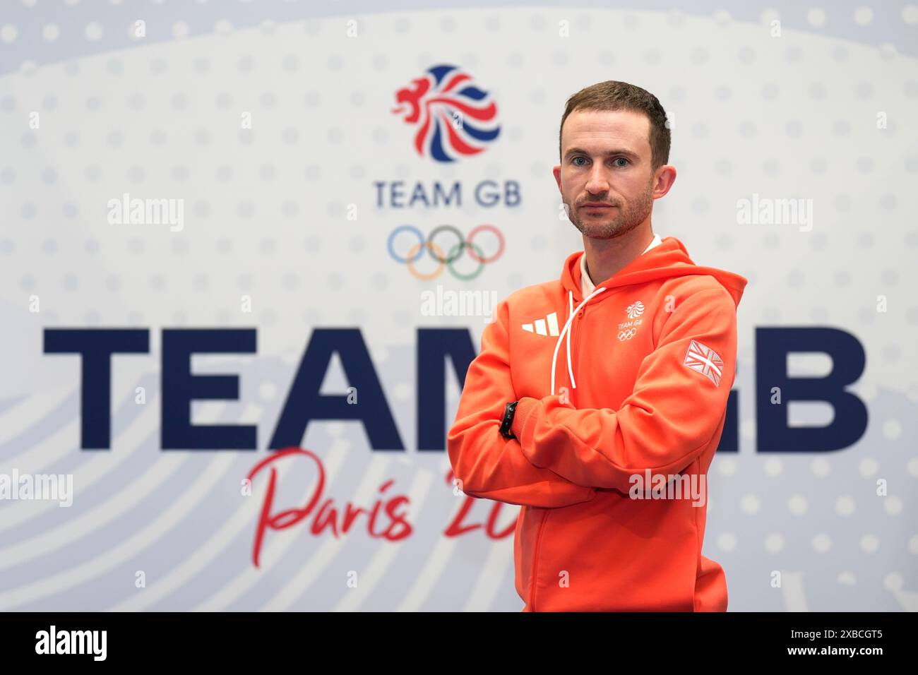 Henry Fieldman during a Team GB kitting out session ahead of the 2024 ...