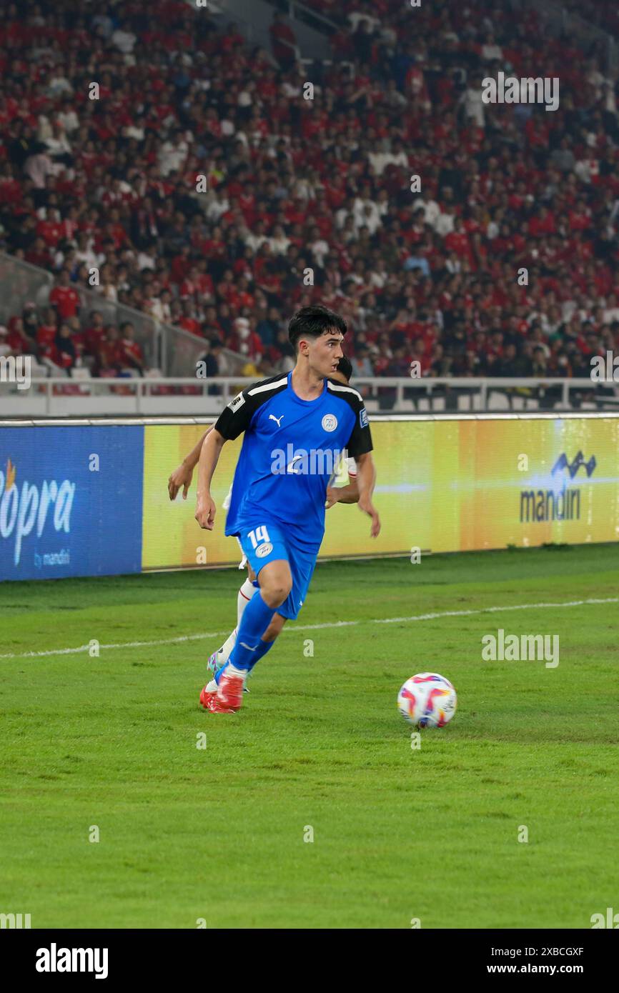 Jakarta, Indonesia, 11 June 2024 ALEX MONIS dribbling ball during ...