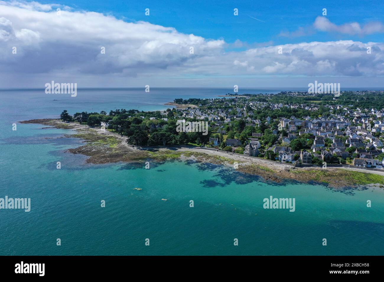 Aerial view Loctudy, department Finistere Penn ar Bed, region Bretagne Breizh, France Stock ...