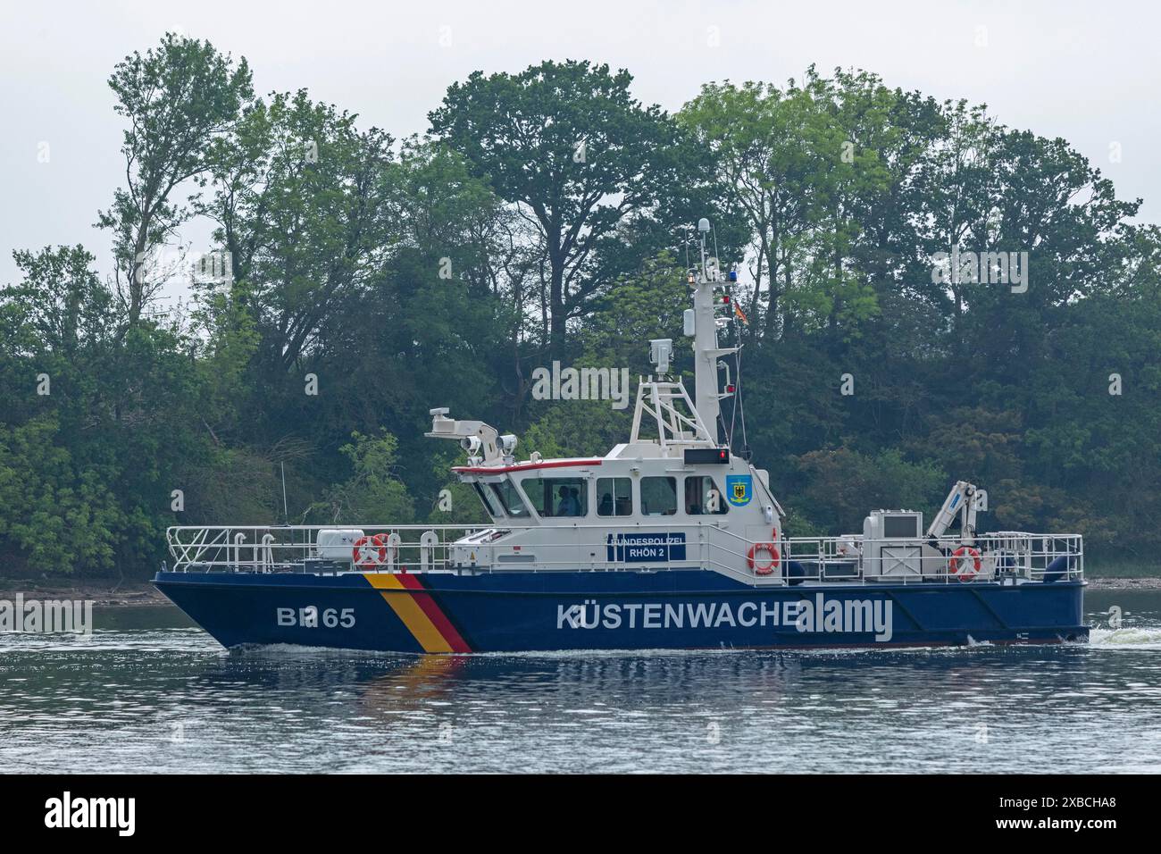 Coastguard boat, Ellenberg, Kappeln, Schlei, Schleswig-Holstein ...