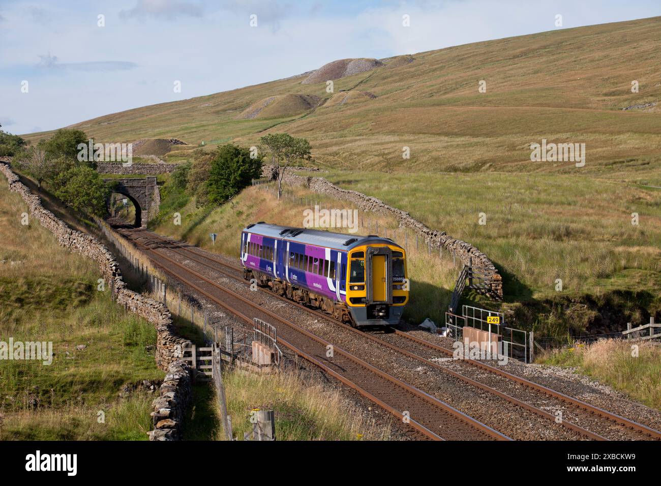 Northern Rail class 158 diesel train leaving the south portal of Blea ...