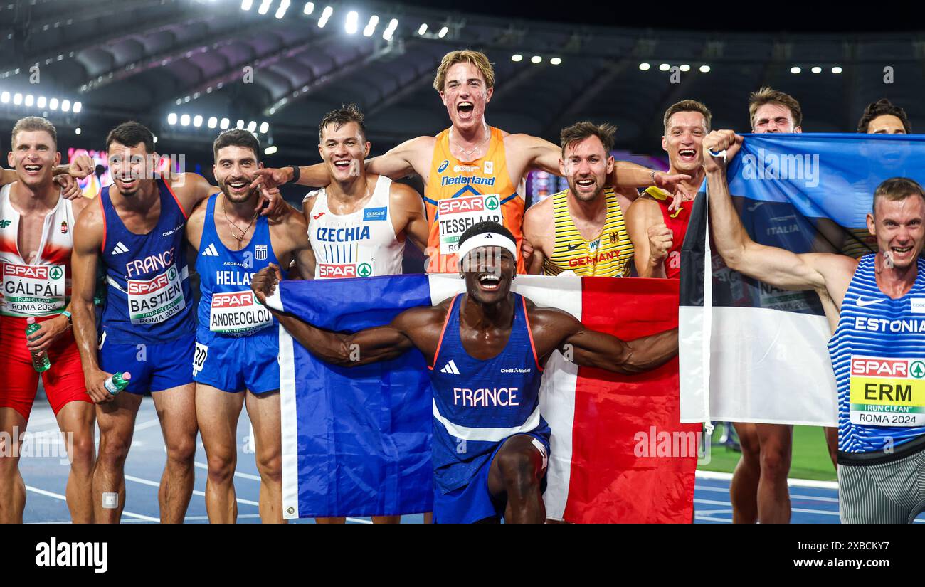 Rome, Italy. 10th June, 2024. ROME - Jeff Tesselaar (center, top ...
