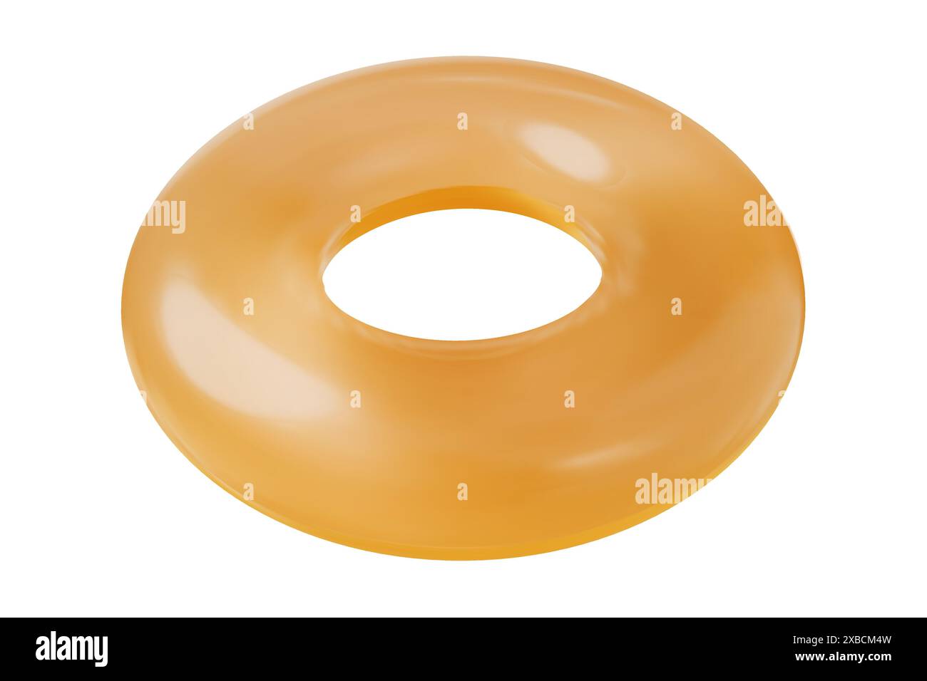 Orange Inflatable circle on isolated background. Swim ring, water donut ...