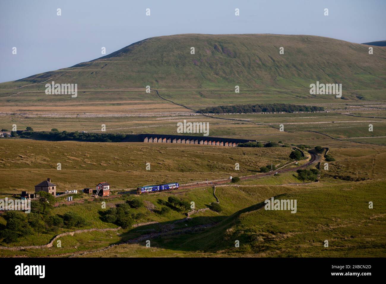 Northern Rail class 158 express sprinter train passing the isolated ...