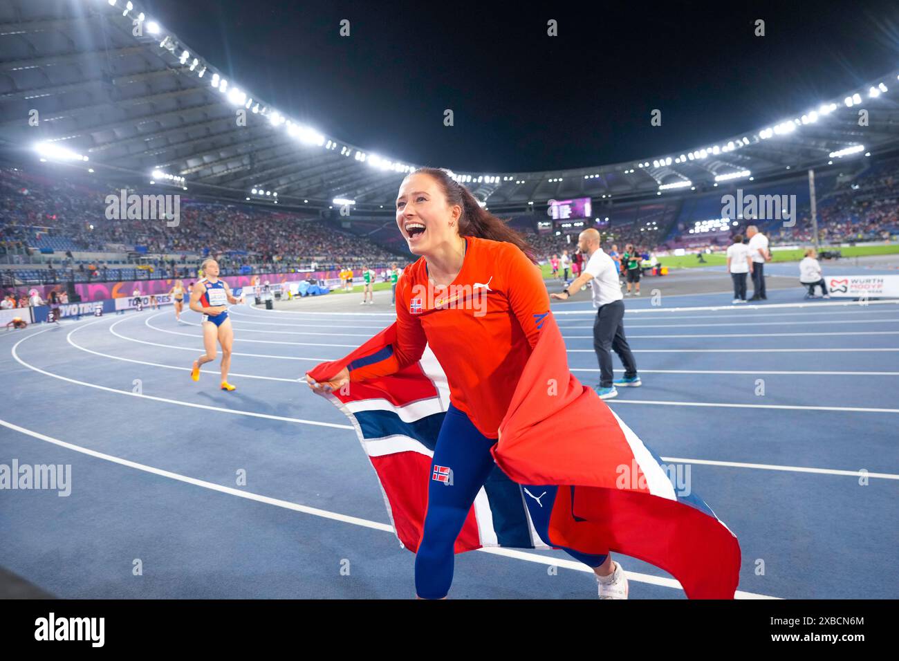 Rome, Italy 20240611. Marie-Therese Obst in the javelin final during the European Athletics ...