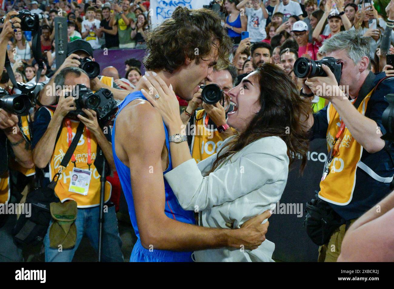 Roma, Italia. 11th June, 2024. Italy's Gianmarco Tamberi with with his ...