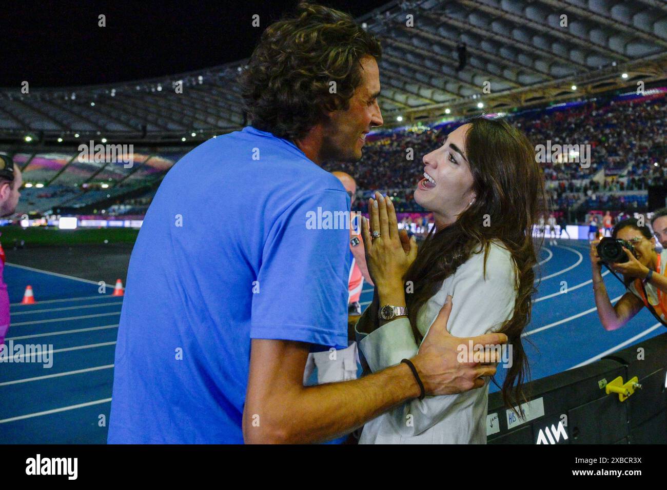 Roma, Italia. 11th June, 2024. Italy's Gianmarco Tamberi with with his ...