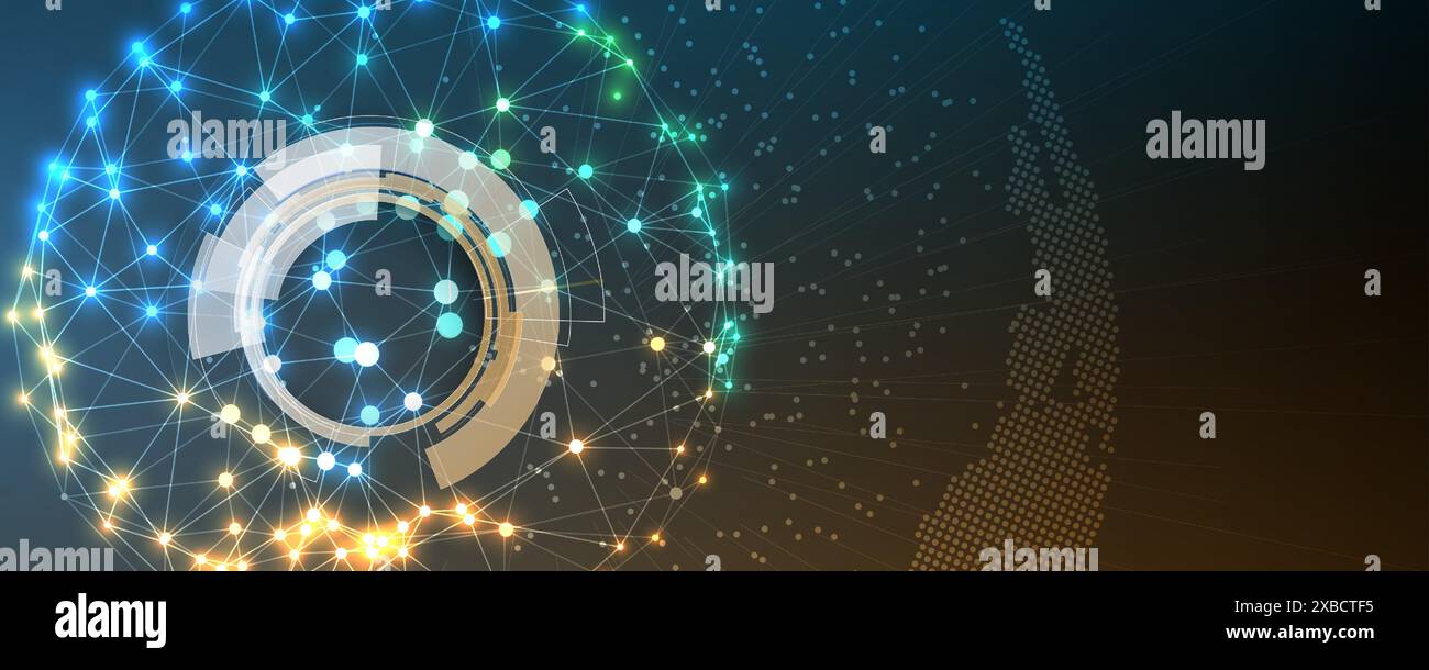 Concept for New Technology Corporate Business & development background ...