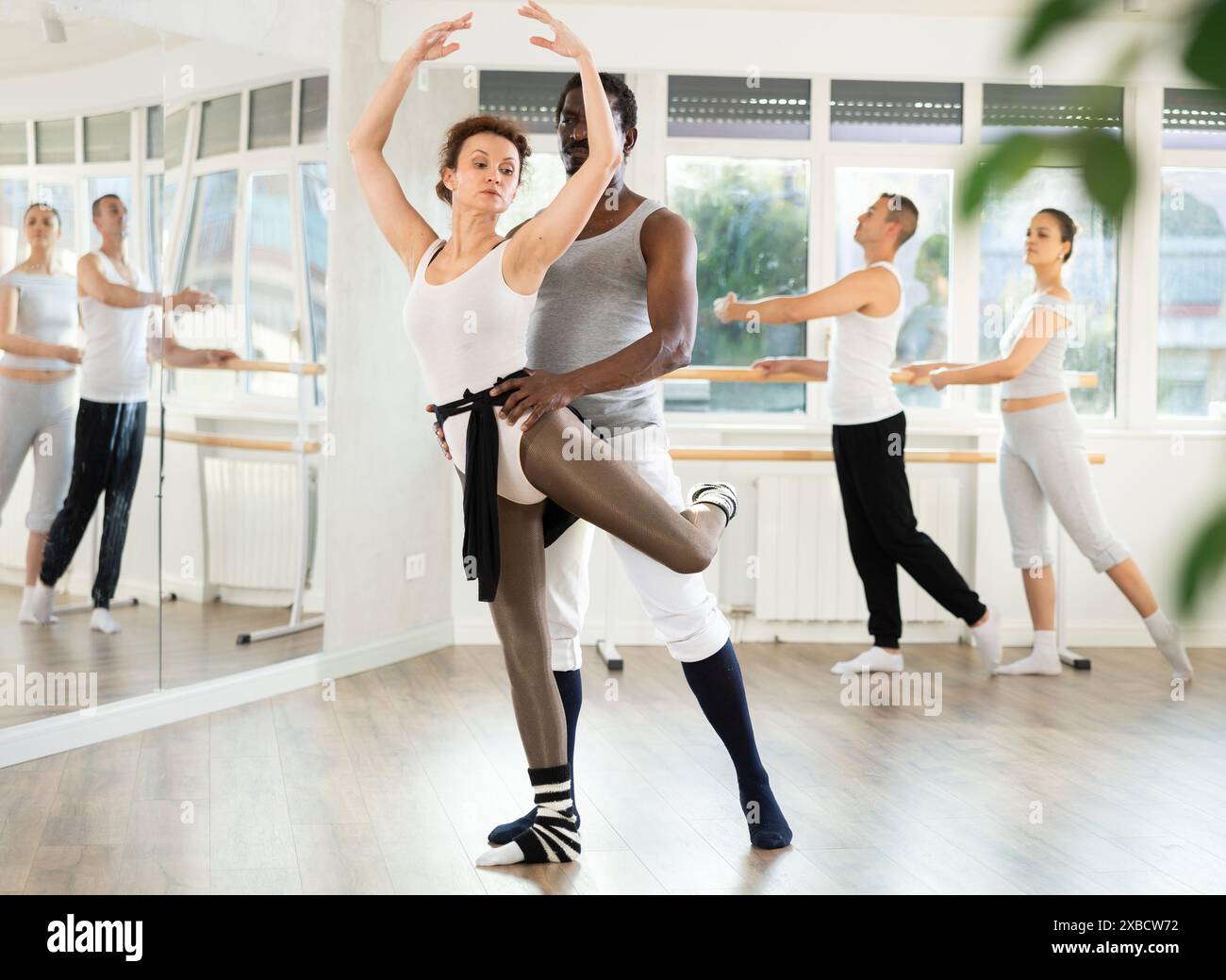 Man and woman dancing couples ballet dance together Stock Photo - Alamy
