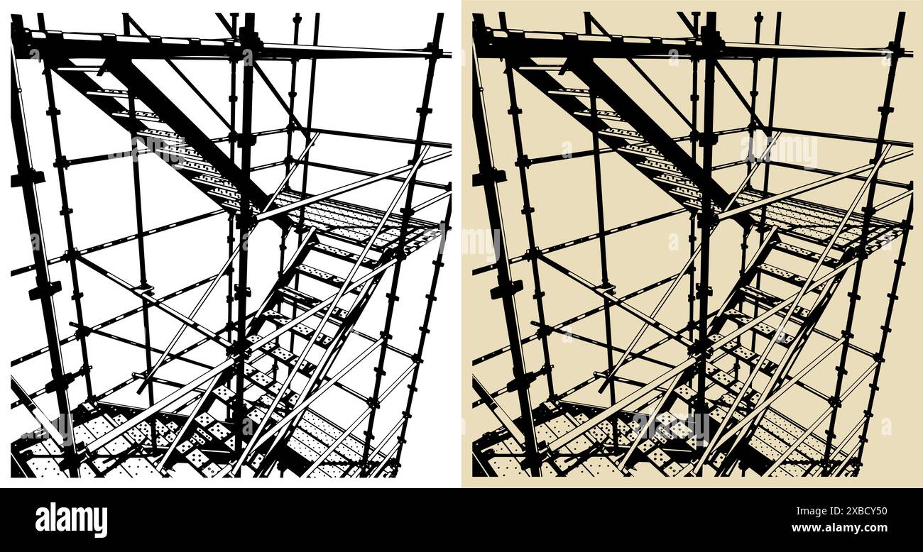 Stylized vector illustrations of scaffolding close up Stock Vector Image & Art - Alamy