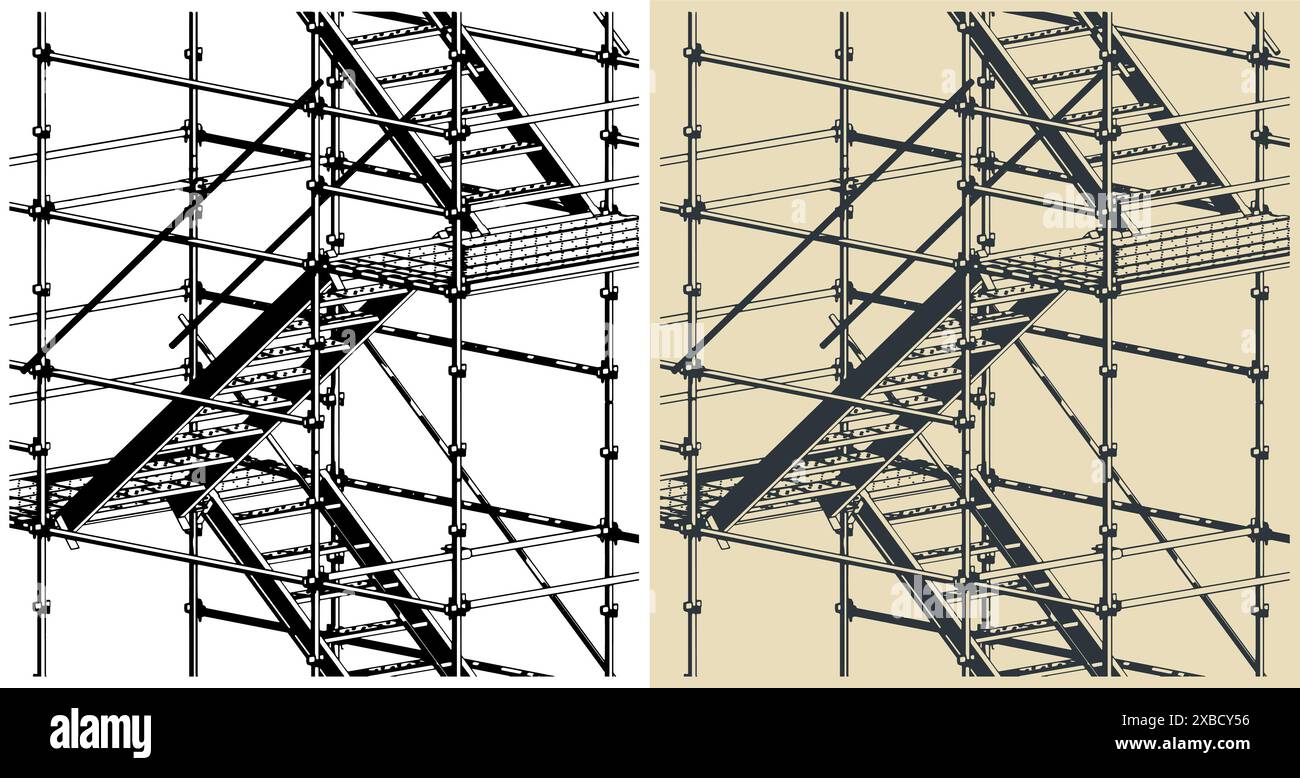 Stylized vector illustrations of scaffolding close up Stock Vector Image & Art - Alamy
