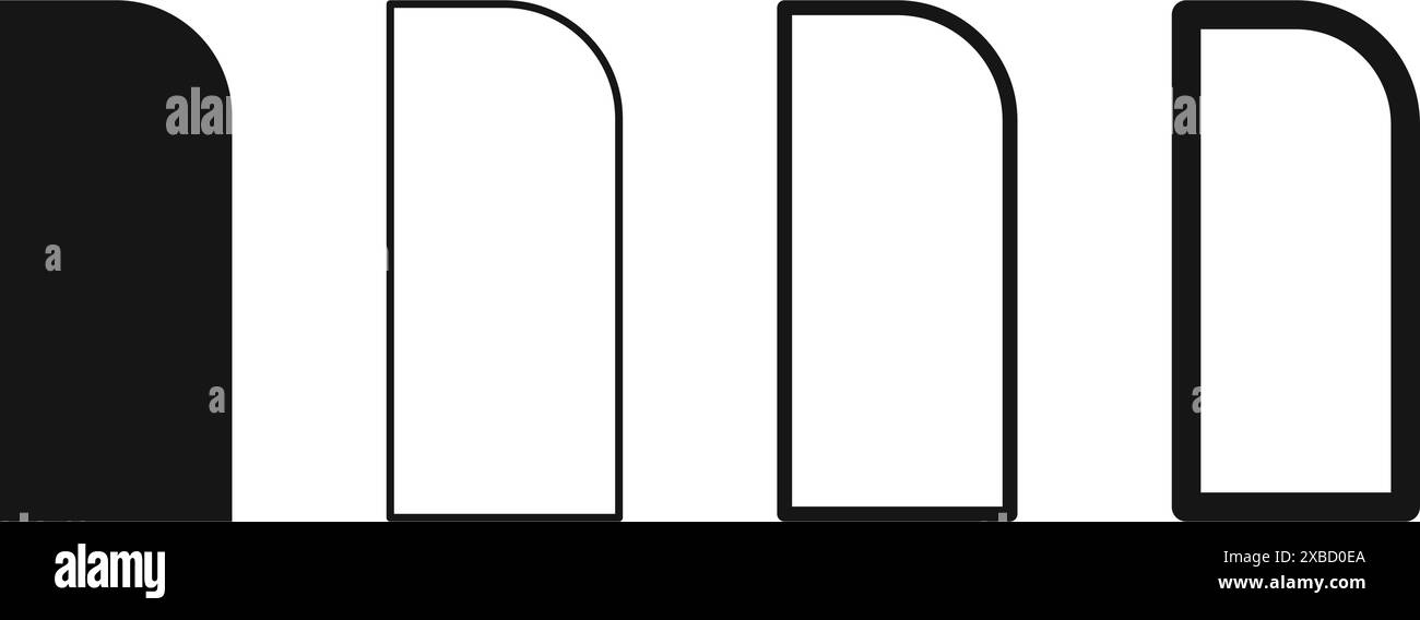 Set of half arch shapes and frames. Templates for wedding invitation or ...