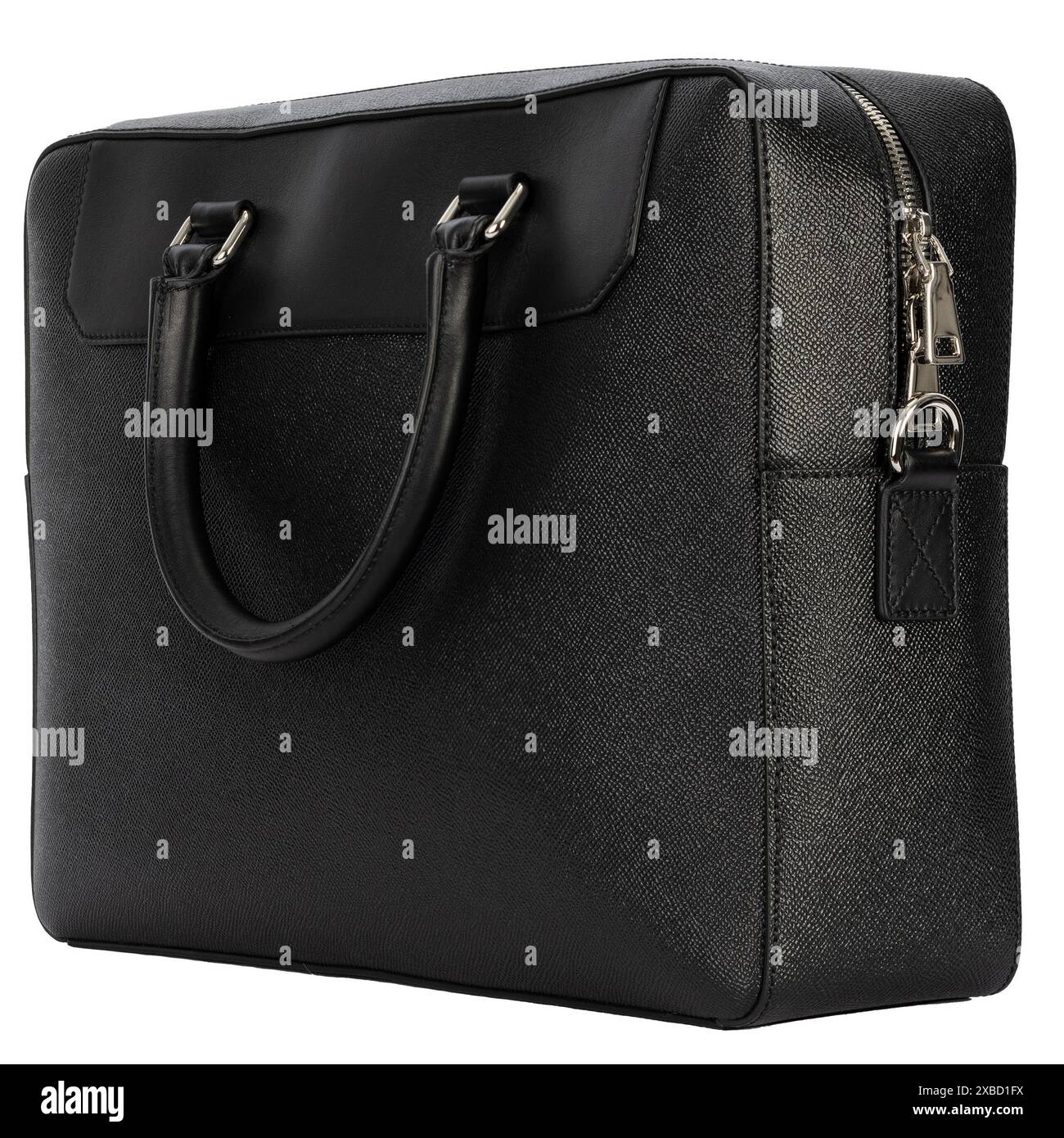 Angled Side View of Black Leather Briefcase Stock Photo - Alamy