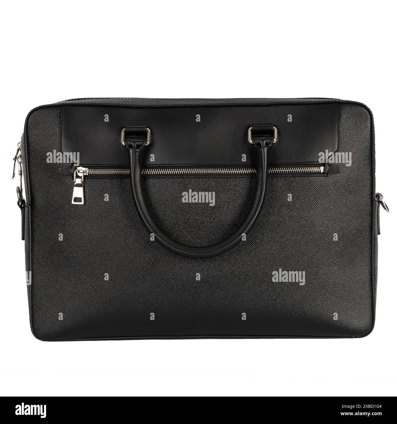 Black Leather Briefcase with Handles Stock Photo - Alamy
