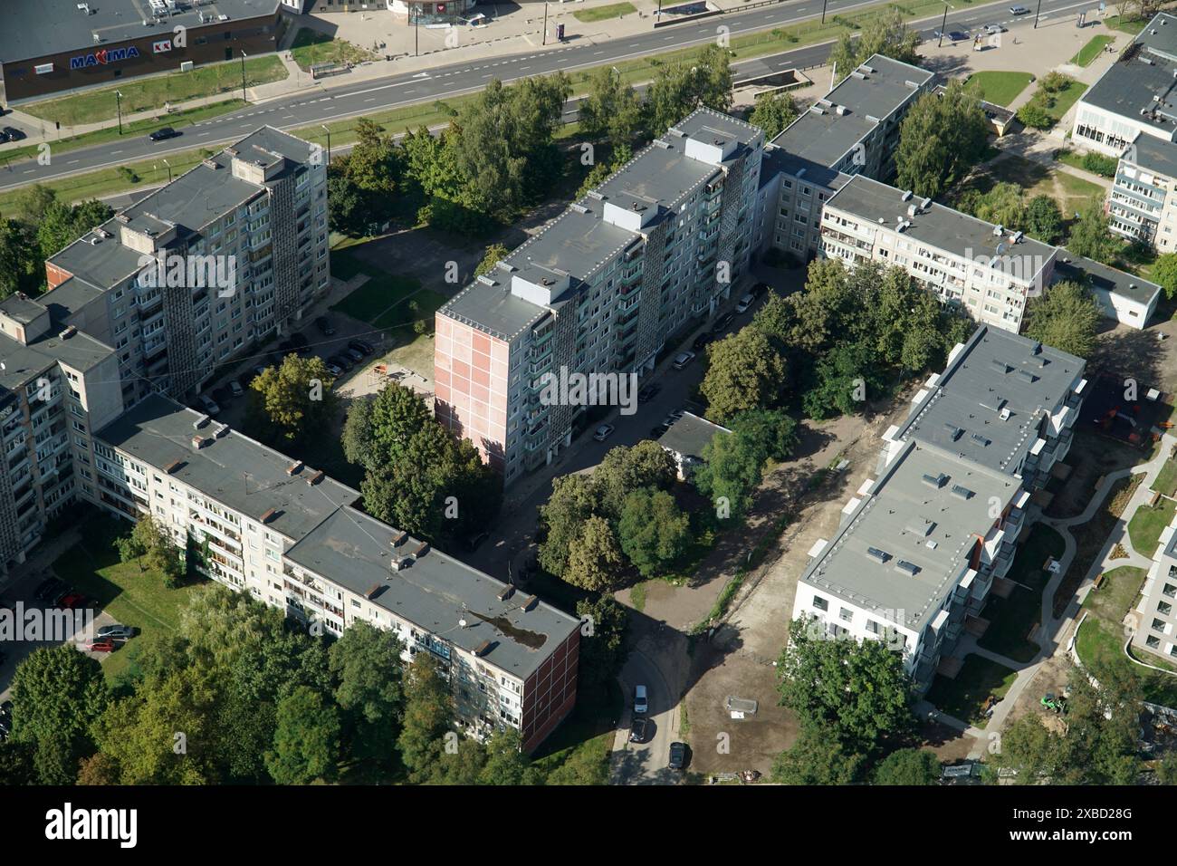 Vilnius, Lithuania - September 4th 2023 - Aerial view on residential ...