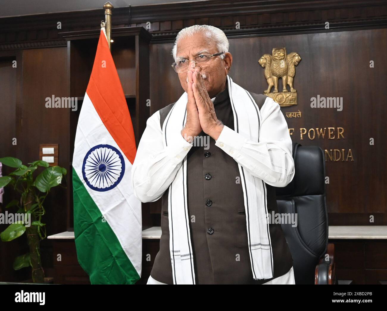 NEW DELHI, INDIA - JUNE 11: Union Minister Manohar Lal Khattar takes ...
