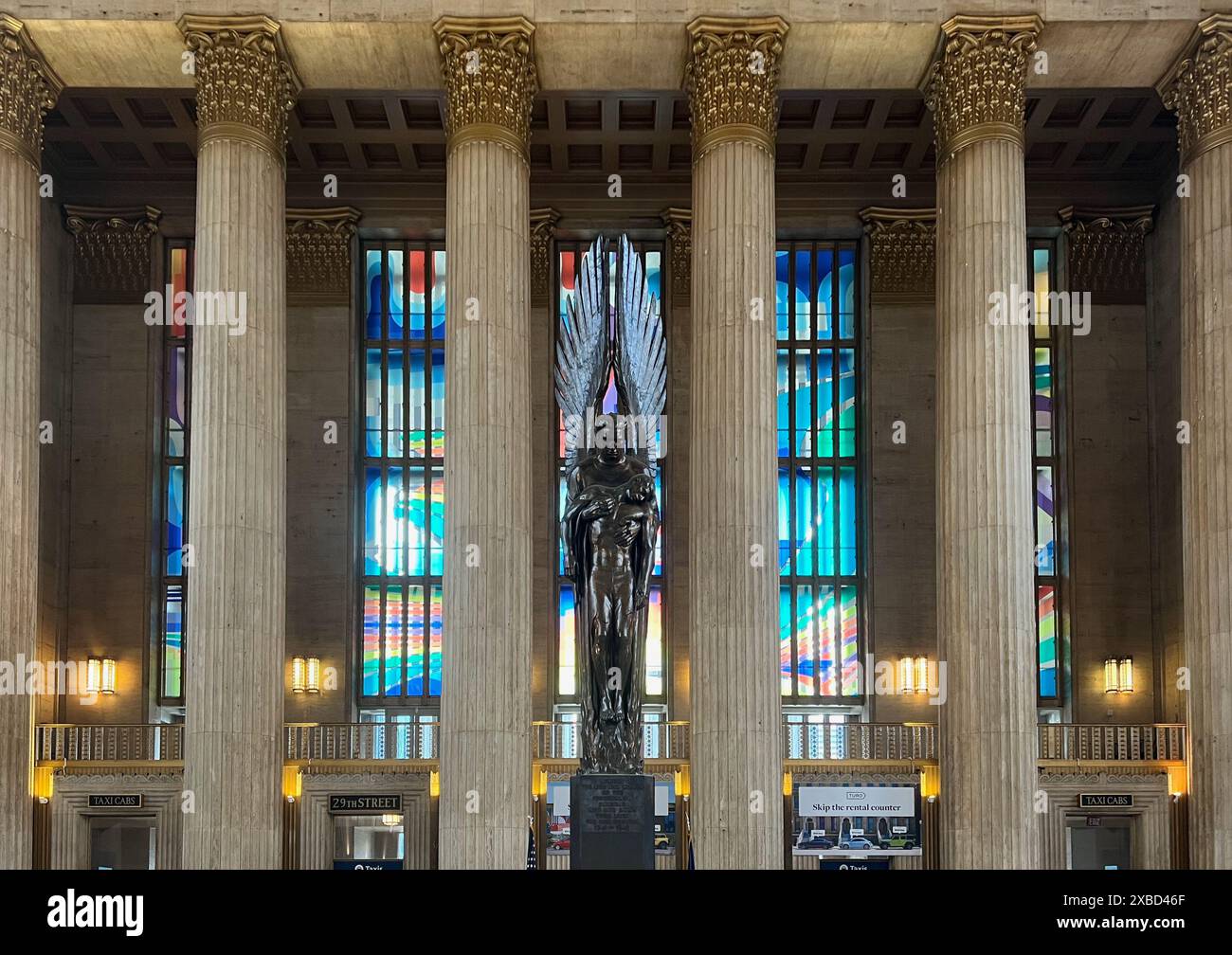 The Pennsylvania Railroad World War II Memorial inside the east ...