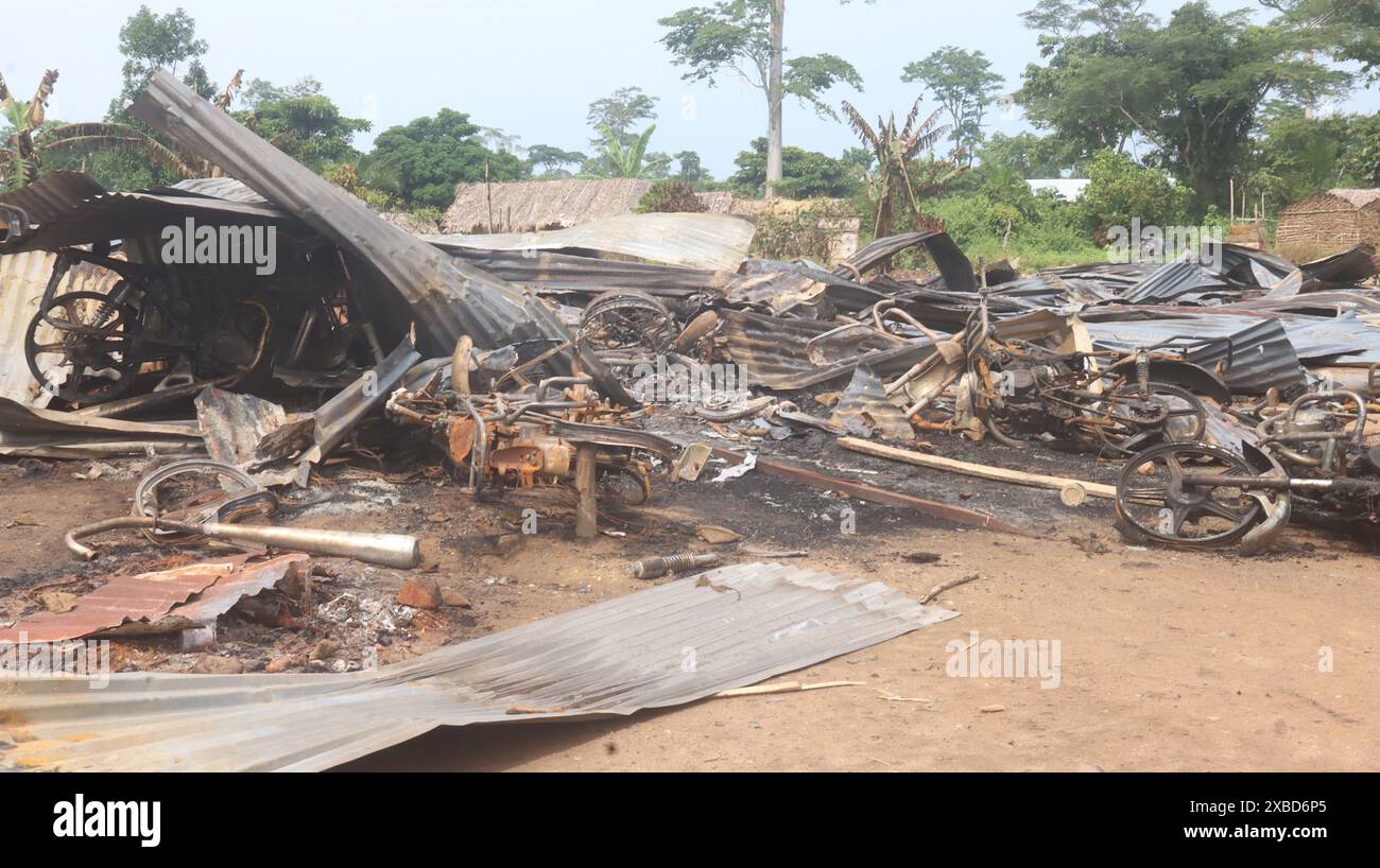 Beni. 11th June, 2024. Photo taken on June 11, 2024 shows the debris at ...